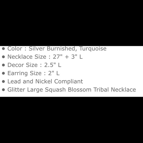 Jewelry | Turquoise Sparkly Squash Blossom Necklace Set | Poshmark